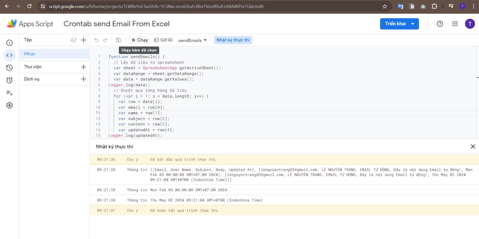 Hướng dẫn Tạo Một Hệ Thống Gửi Email Tự Động Từ Dữ Liệu Trong File Excel Sử Dụng Google Drive và ...